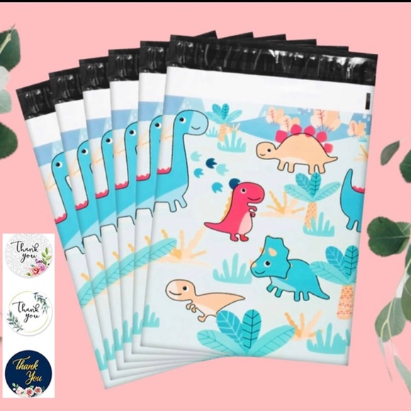 Other | 1 Sets Dinosaur Poly Mailers And Thank You Stickers | Poshmark